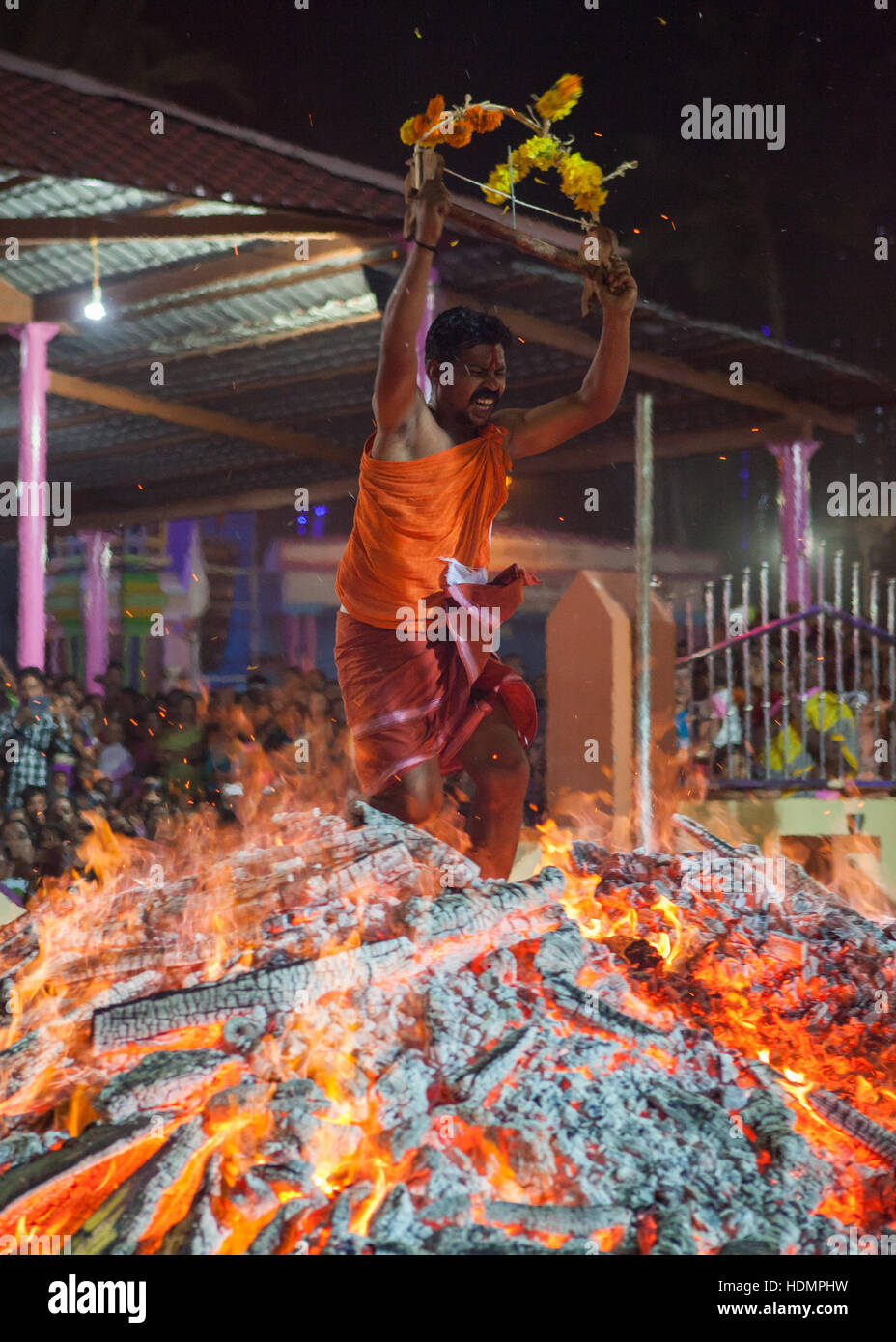 Firewalker ceremony of Agni Kavadi, Perunguzhi, Kerala, India, Asia ...