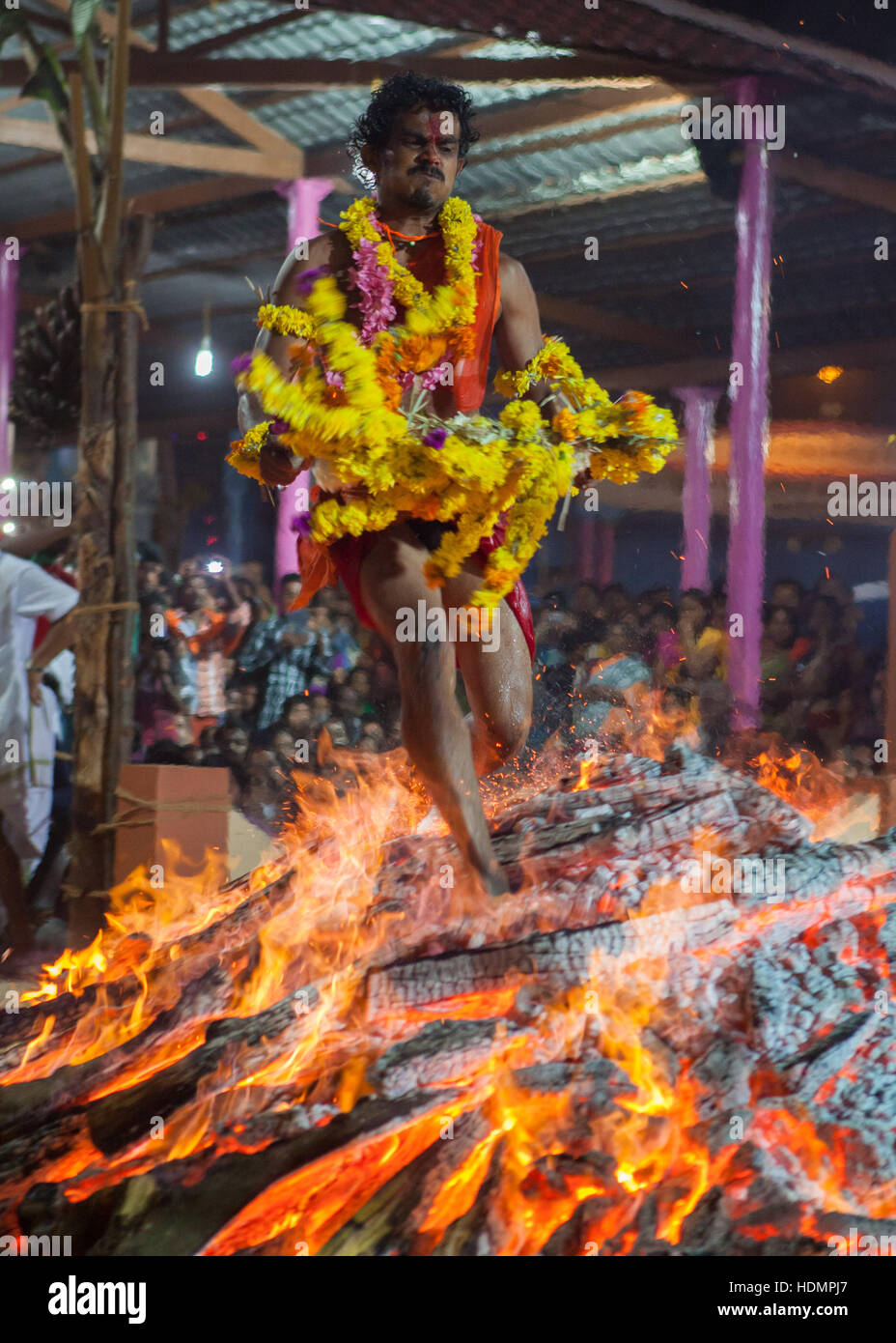 Firewalker ceremony of Agni Kavadi, Perunguzhi, Kerala, India, Asia ...