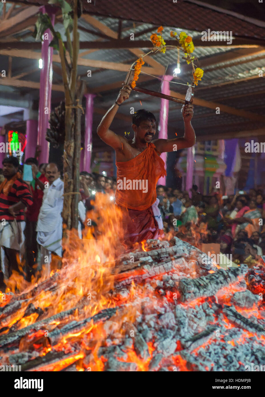 Firewalker ceremony of Agni Kavadi, Perunguzhi, Kerala, India, Asia ...