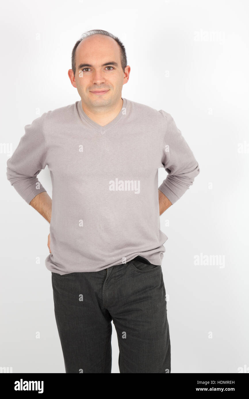 Handsome man doing different expressions in different sets of clothes ...