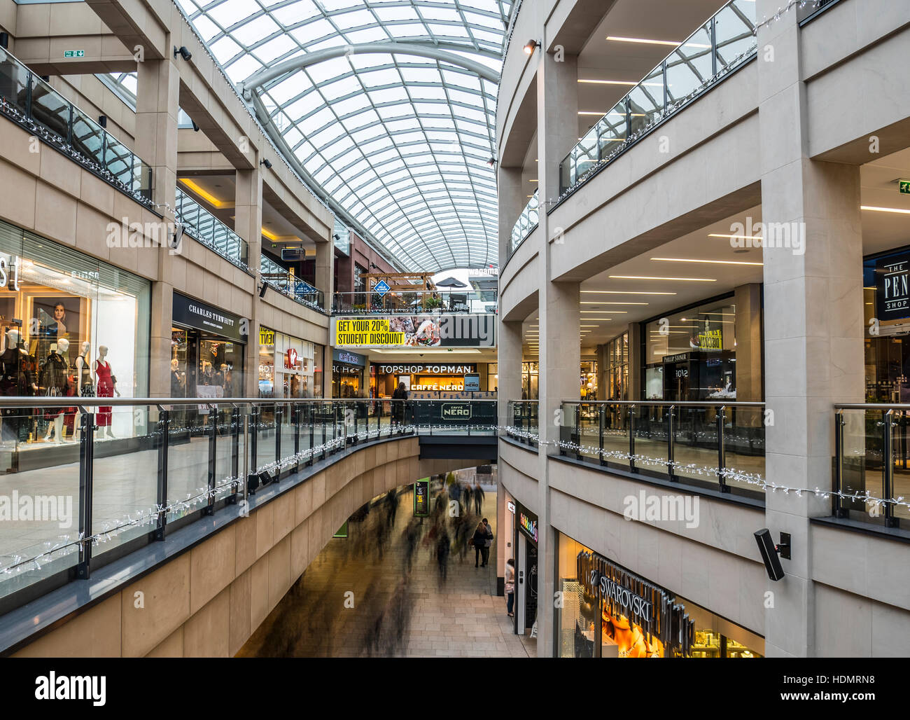 The wonderful and busy Trinity shopping centre in Leeds, taken in the ...