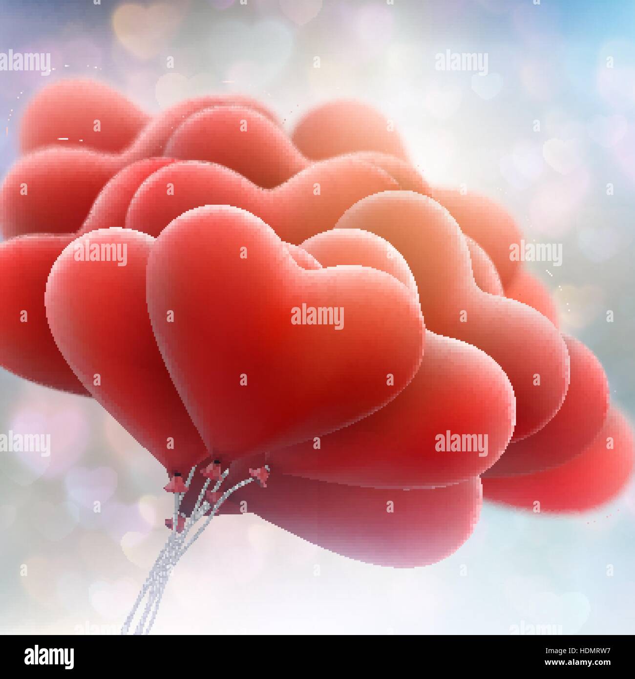 Blur bokeh red heart shape Stock Vector Images - Alamy