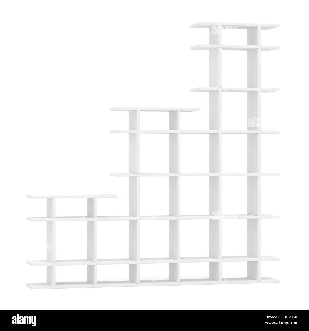 Empty shelves on white background Stock Photo - Alamy