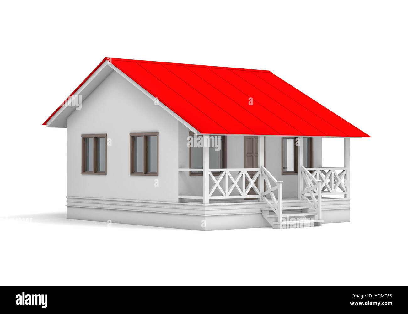 A small house with red roof Stock Photo - Alamy