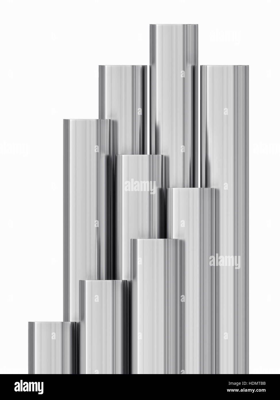 Steel tubes strack. Isolated Stock Photo - Alamy