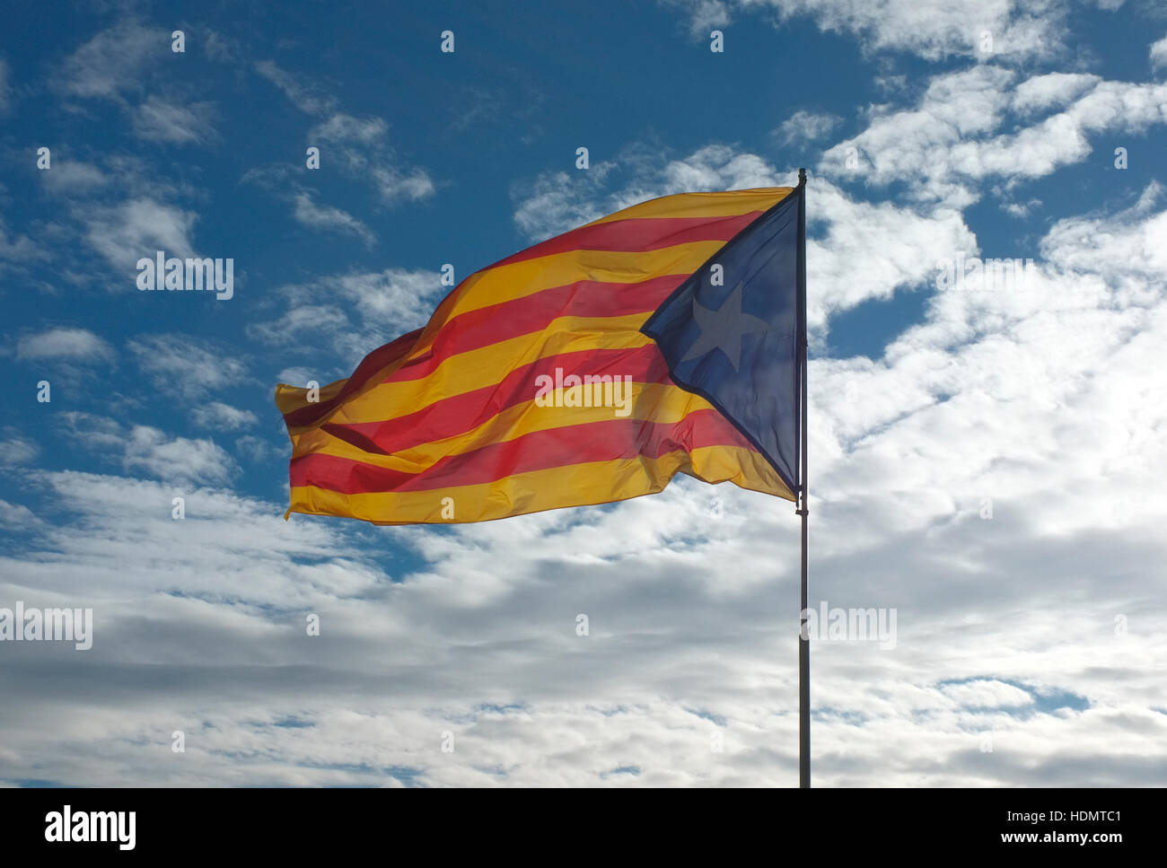 The Estelada Catalonia flag Stock Photo - Alamy