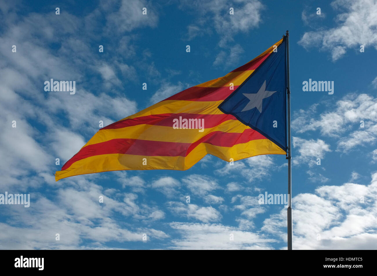 The Estelada Catalonia flag Stock Photo - Alamy