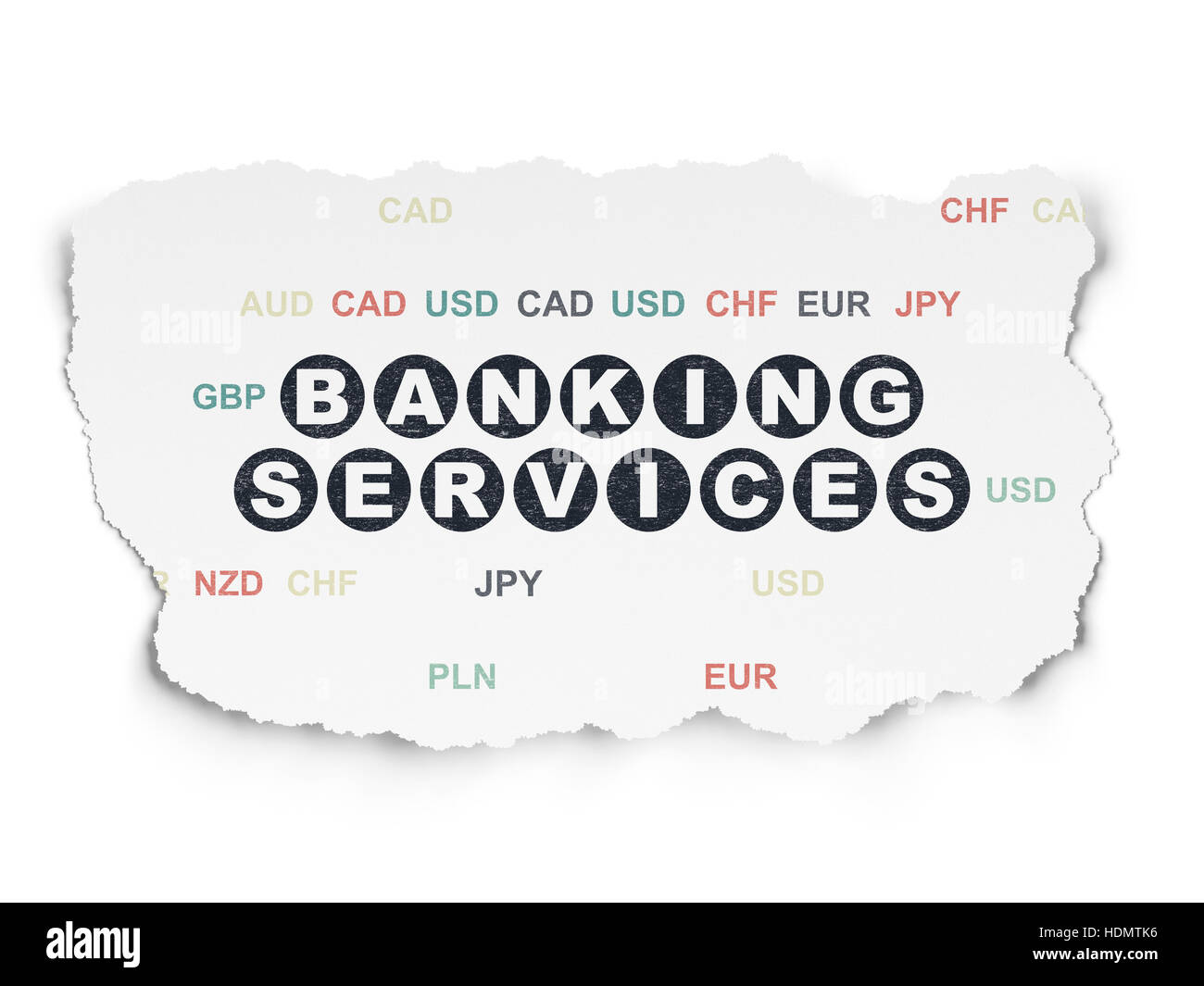 Banking concept: Banking Services on Torn Paper background Stock Photo ...