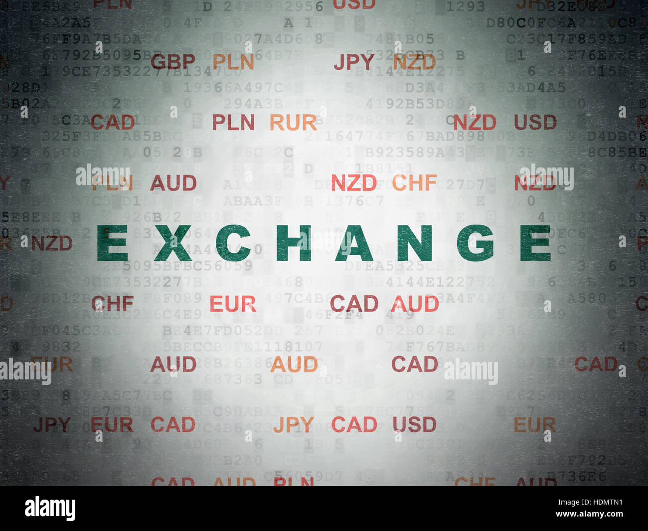Currency concept: Exchange on Digital Data Paper background Stock Photo ...