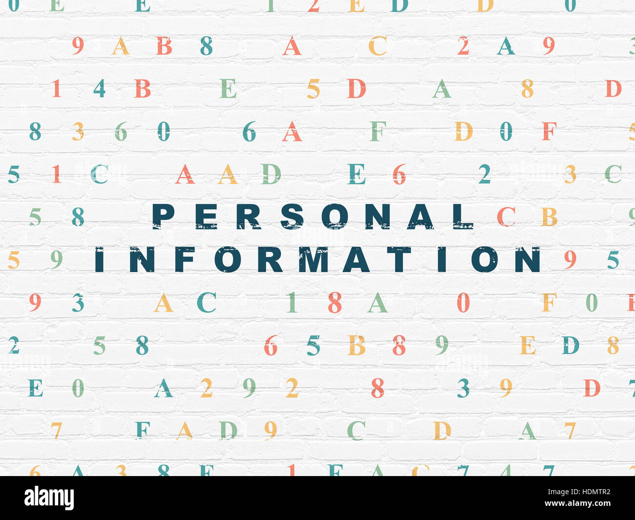 Privacy concept: Personal Information on wall background Stock Photo ...