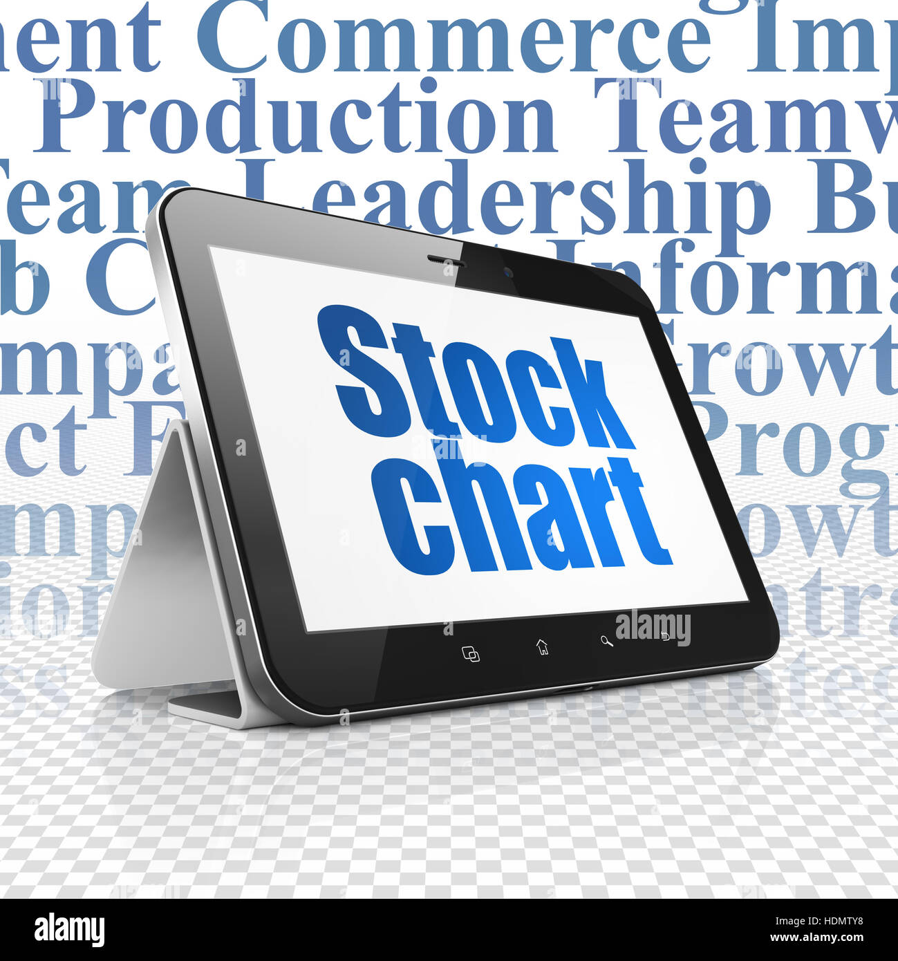 Finance concept: Tablet Computer with Stock Chart on display Stock ...