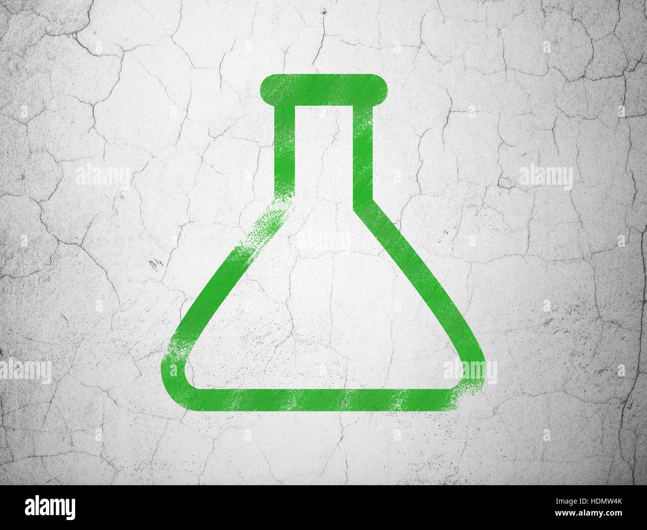 Science concept: Flask on wall background Stock Photo - Alamy