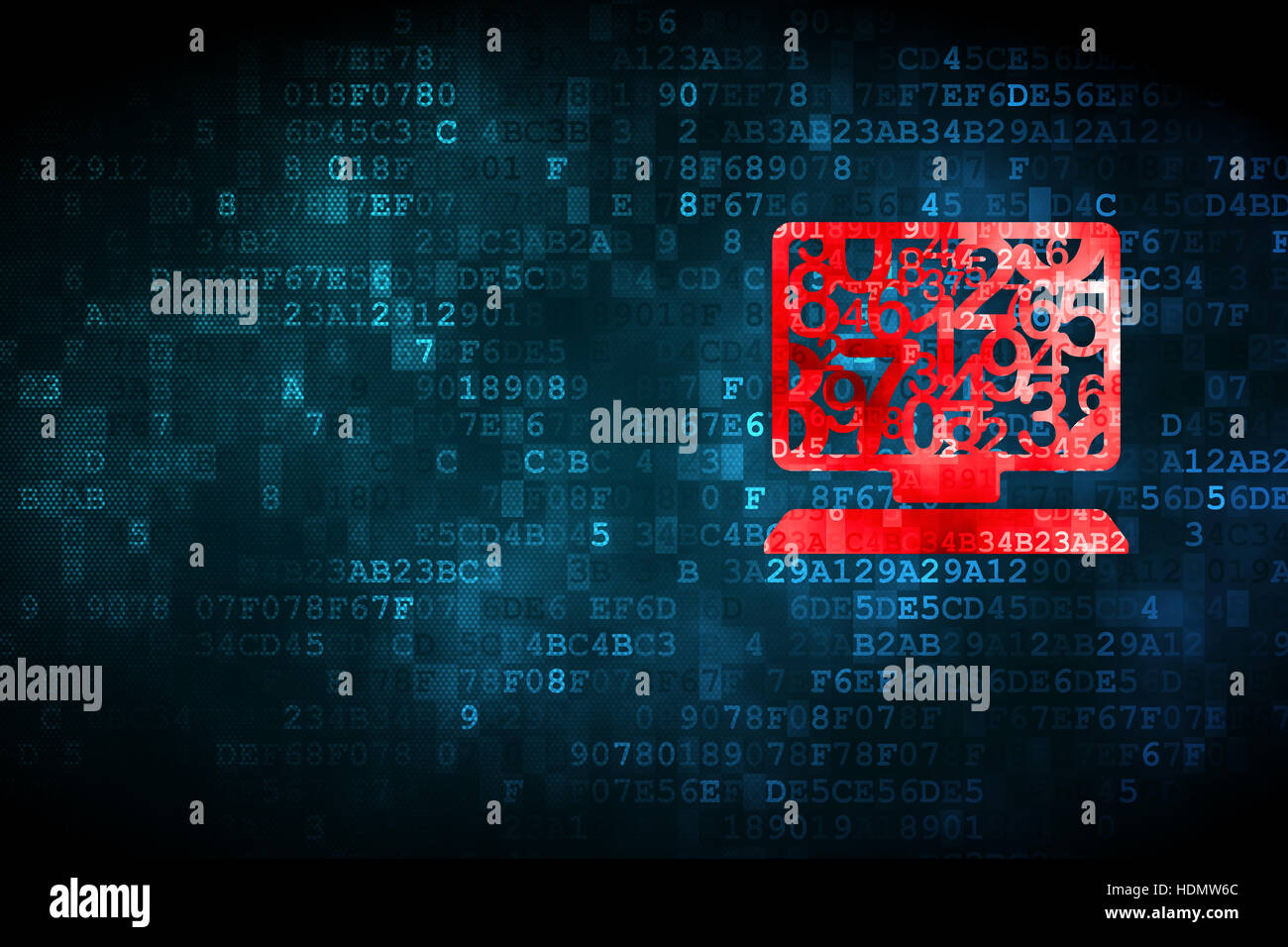 Learning concept: Computer Pc on digital background Stock Photo - Alamy