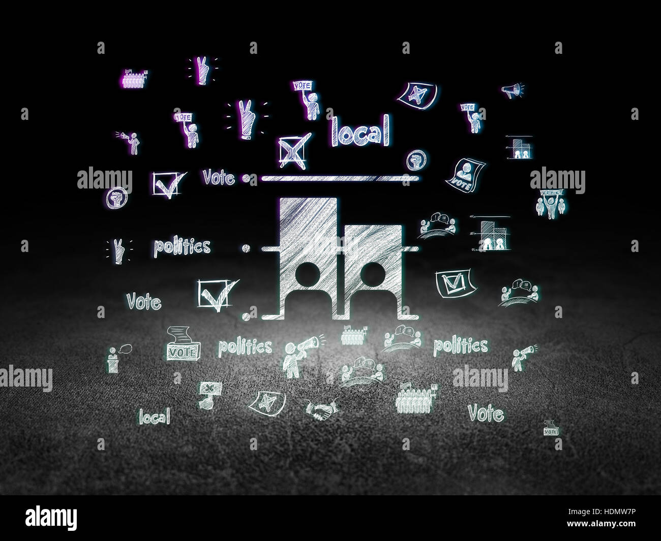 Political concept: Election in grunge dark room Stock Photo - Alamy