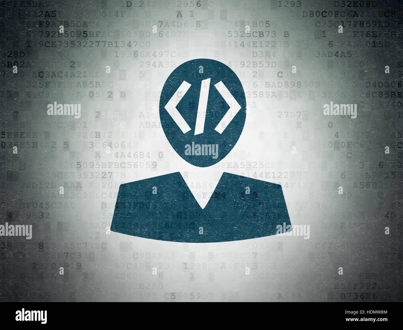 Software concept: Programmer on Digital Data Paper background Stock ...