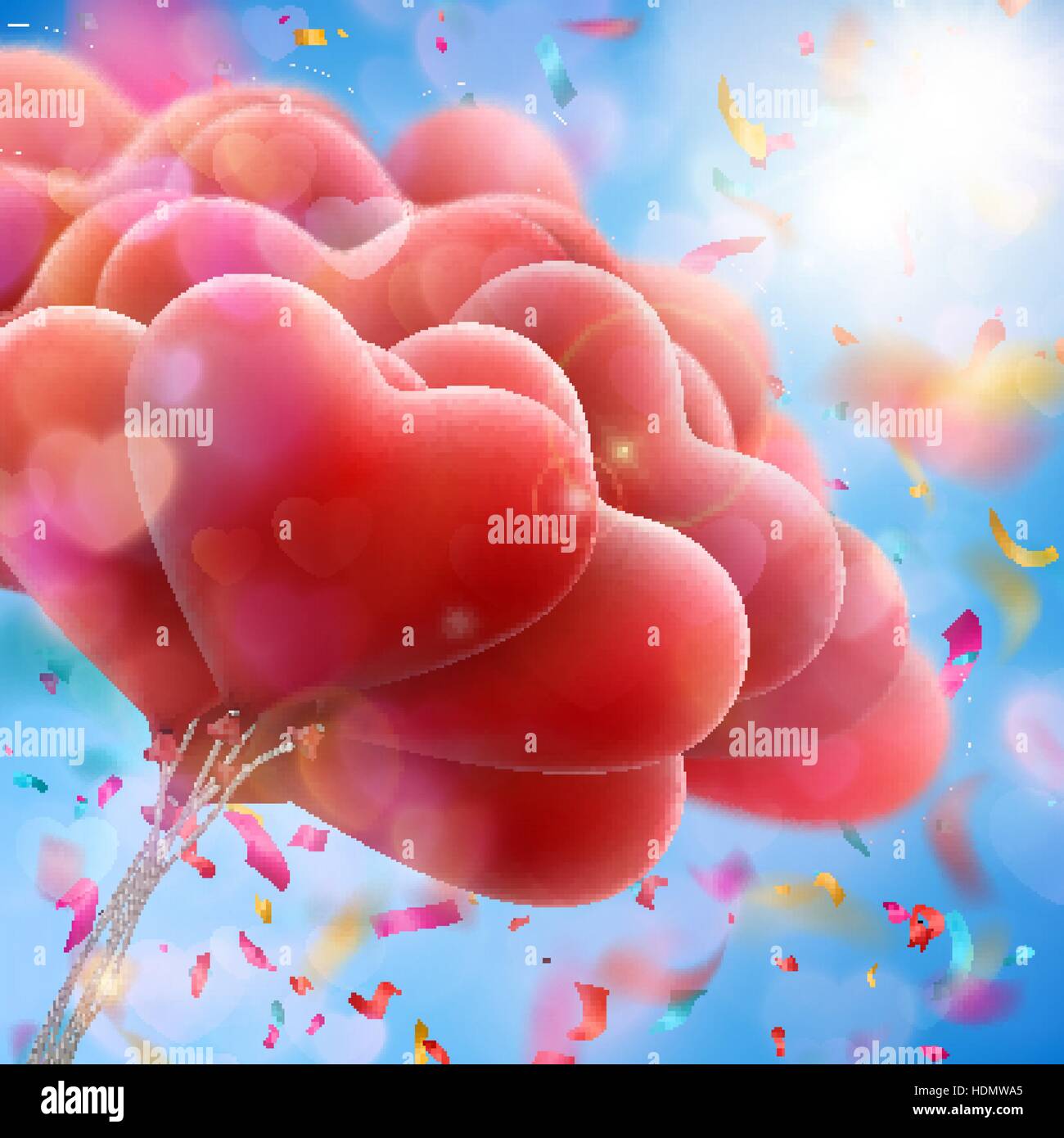 Red pink balloon heart Stock Vector Images - Alamy