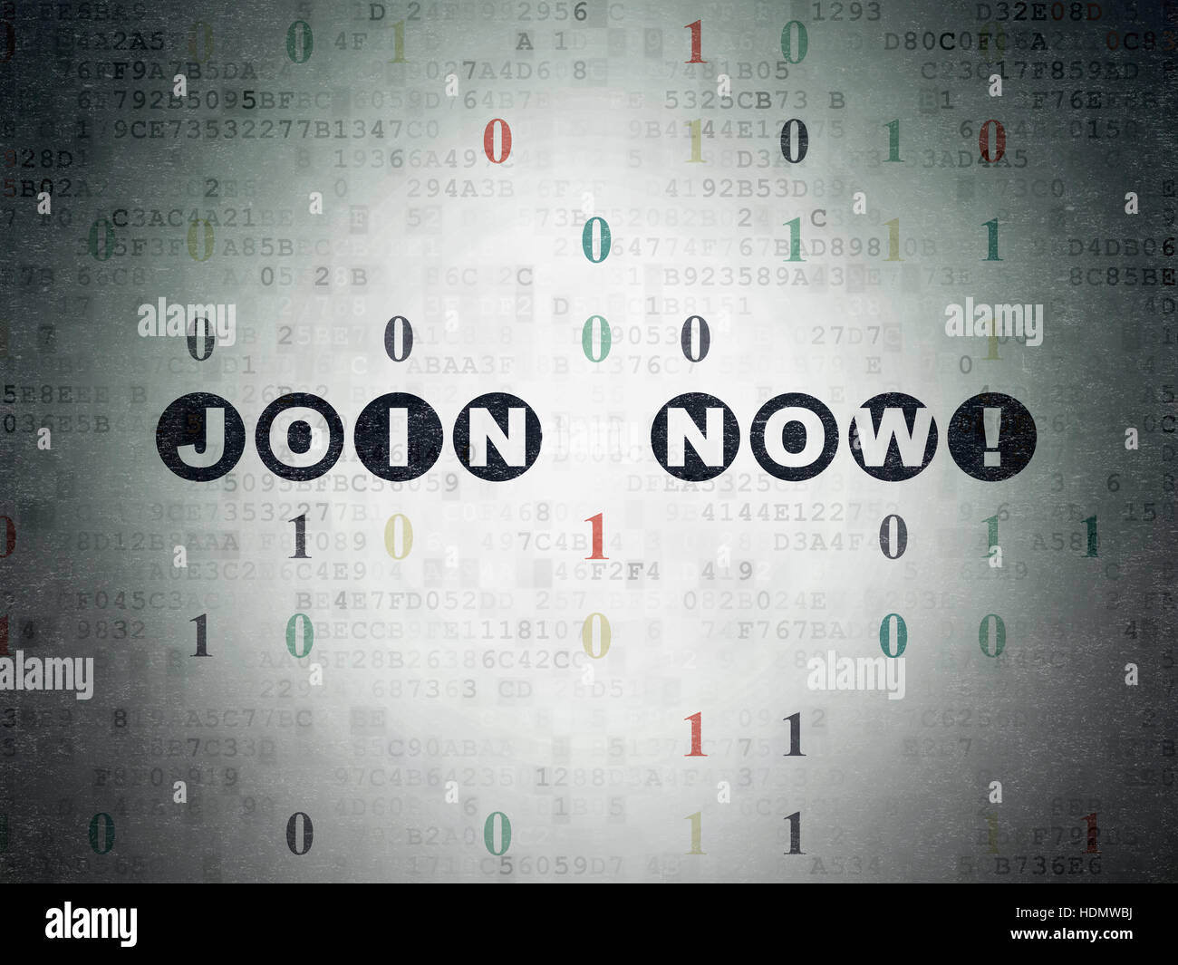 Social media concept: Join now! on Digital Data Paper background Stock ...