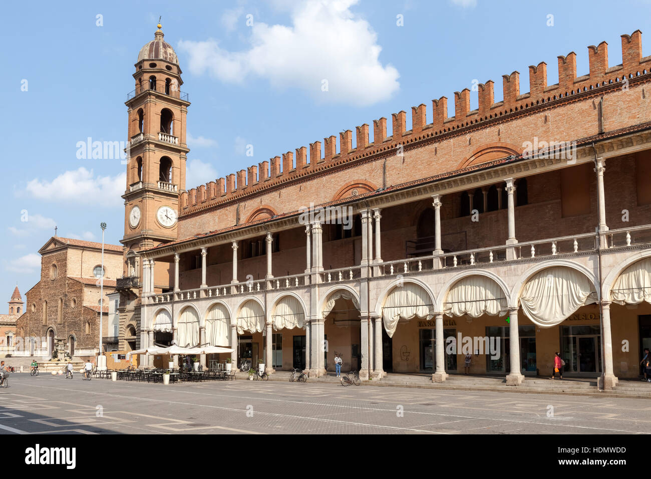 Piazza del Popolo in Faenza, Emilia-Romagna, Italy. Faenza is home to a ...