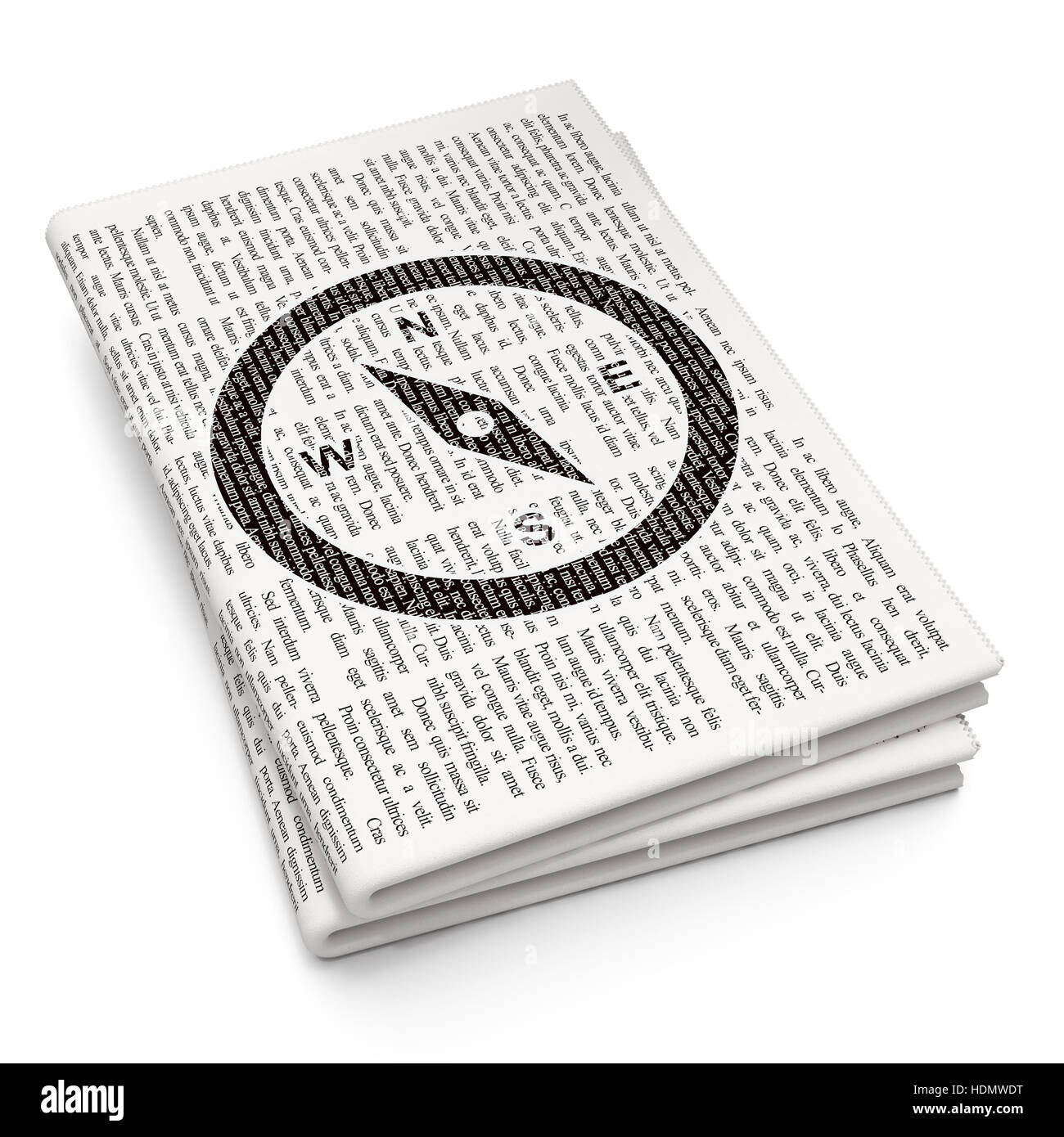 Vacation concept: Compass on Newspaper background Stock Photo - Alamy