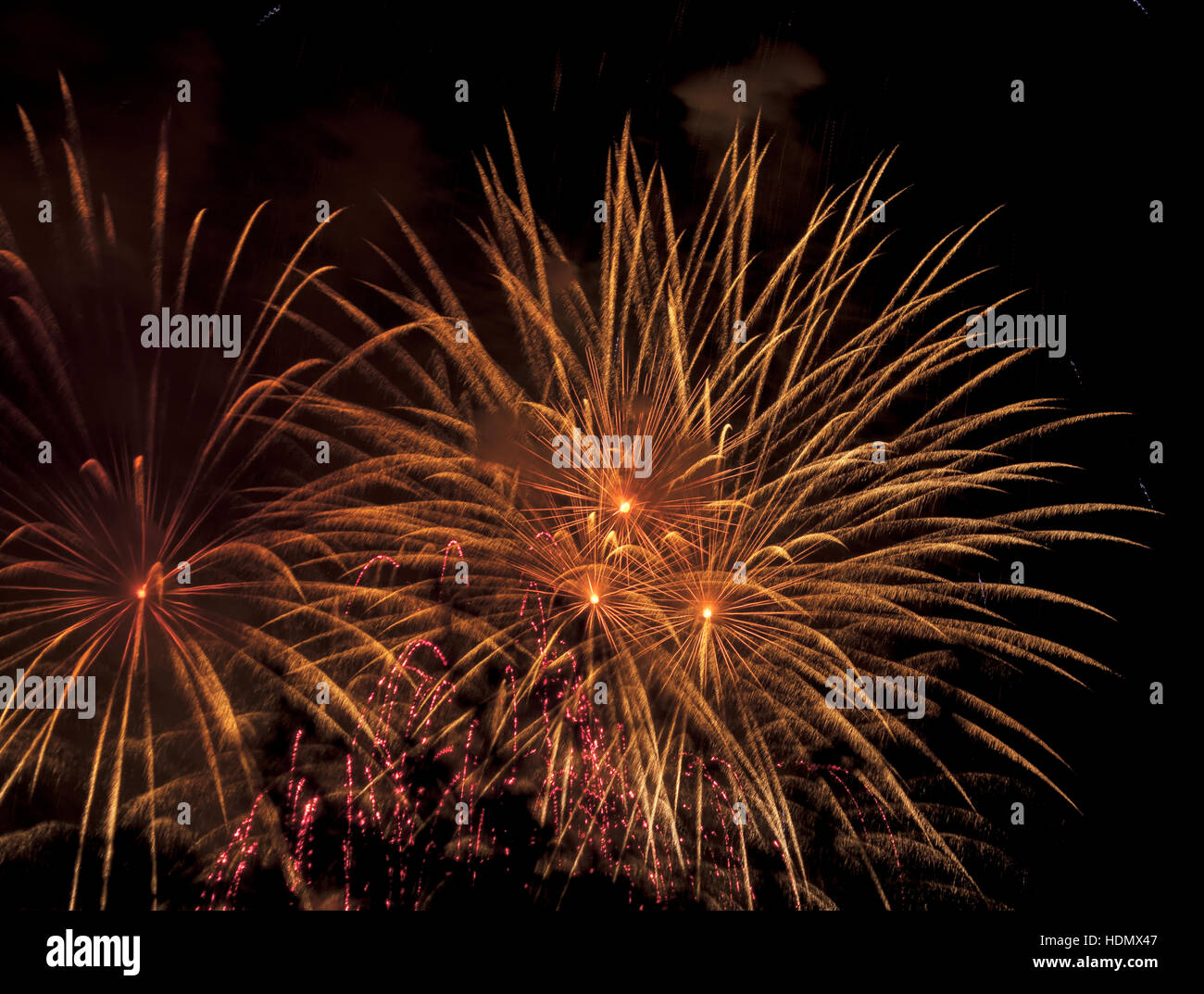 display of pyrotechnics on New Year's Eve Stock Photo - Alamy