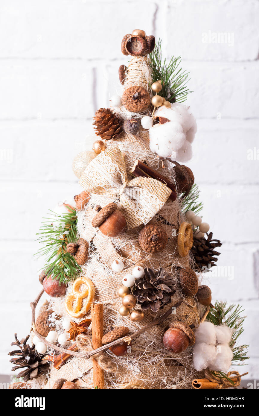 Rustic Christmas topiary Stock Photo - Alamy