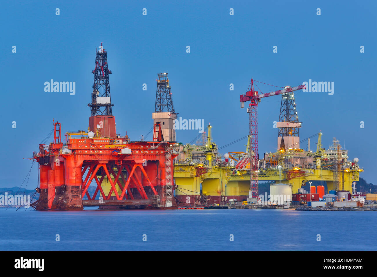 Oil platforms under maintenance near Bergen, Norway Stock Photo - Alamy