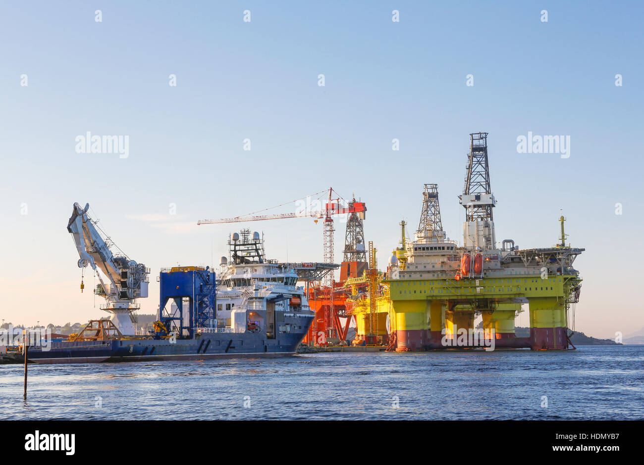 Oil platforms under maintenance near Bergen, Norway Stock Photo - Alamy
