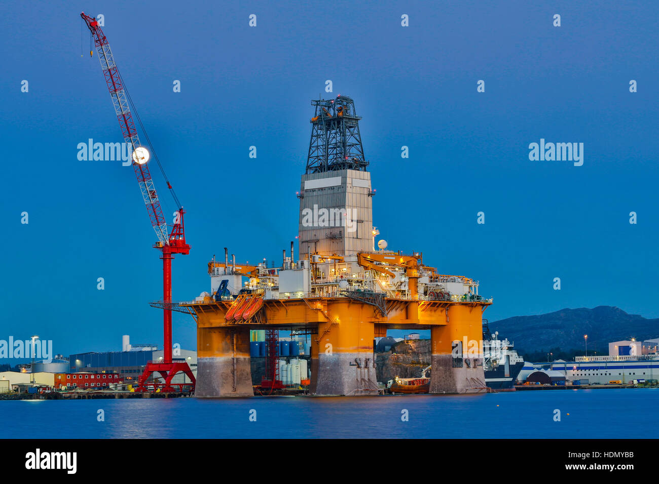 Oil platforms under maintenance near Bergen, Norway Stock Photo - Alamy