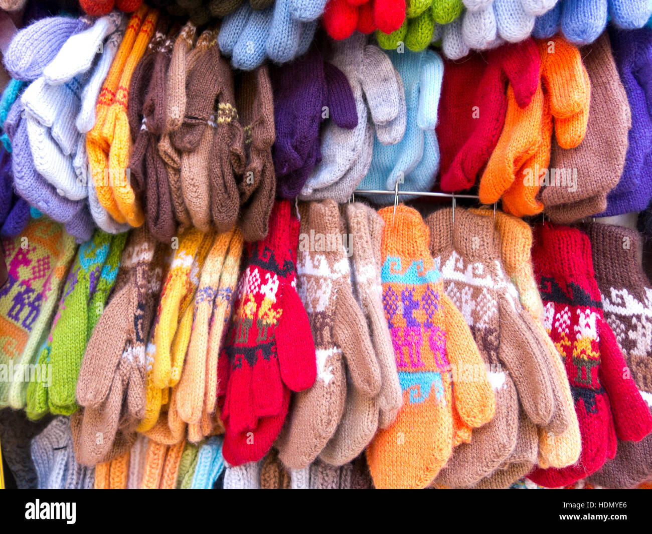 Display of traditional souvenirs at the market in La Paz city, Bolivia ...