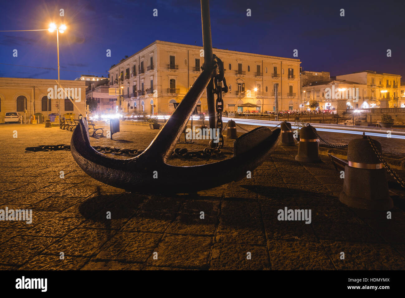 Canal of Syracusa (Syracuse) at night- Sicily, Italy Stock Photo - Alamy