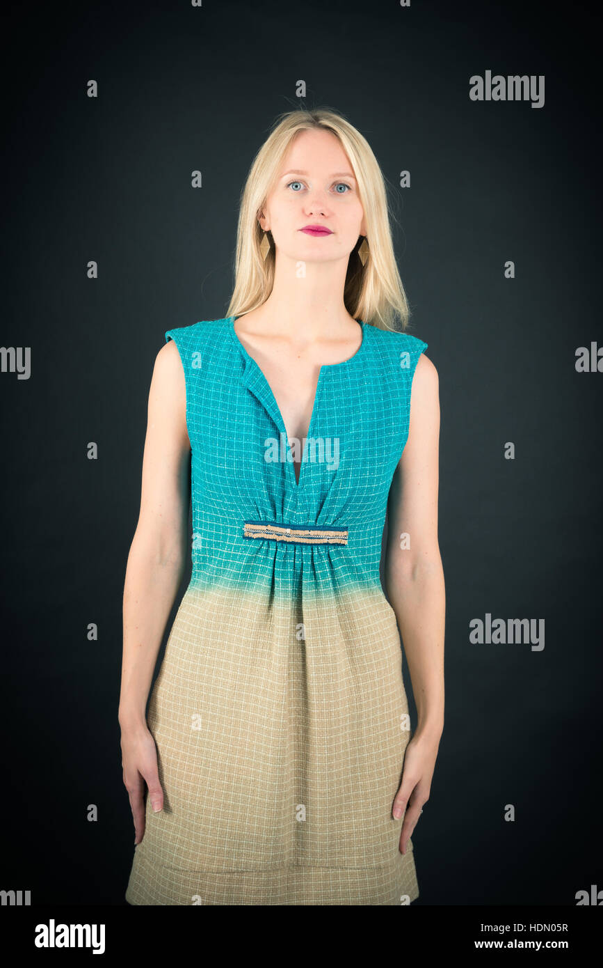 Beautiful woman doing different expressions in different sets of ...