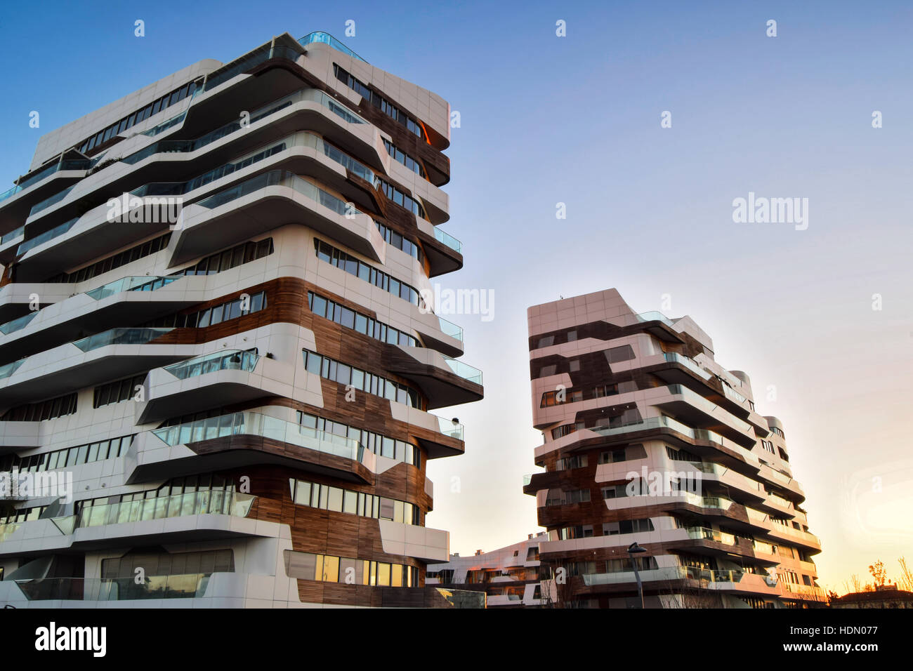 a view on a building of the "city life residential complex" in Milan ...