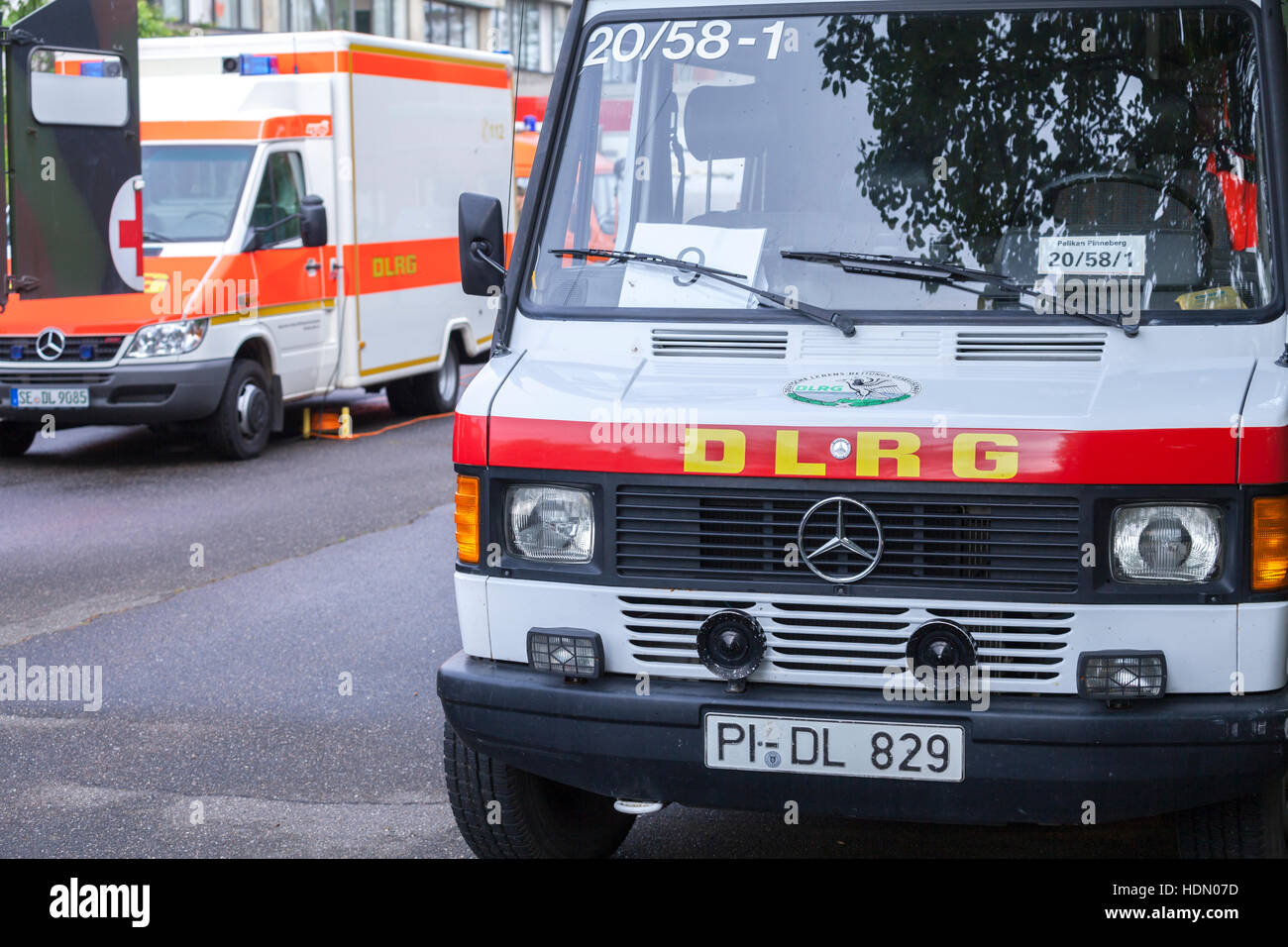 LAUENAU / GERMANY - JULY 13, 2013: german DLRG ( German Lifeguard ...