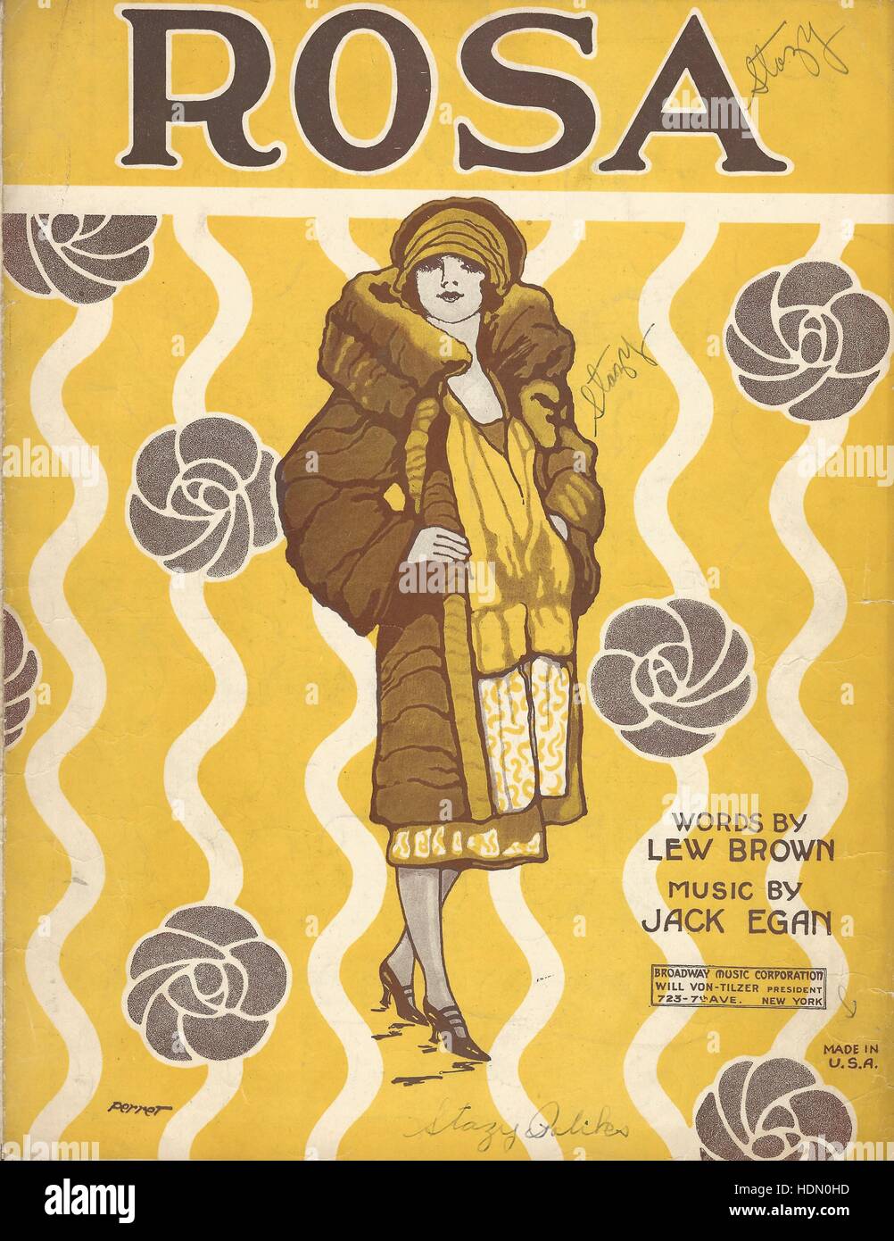 "Rosa" 1922 Sheet Music Cover Stock Photo - Alamy