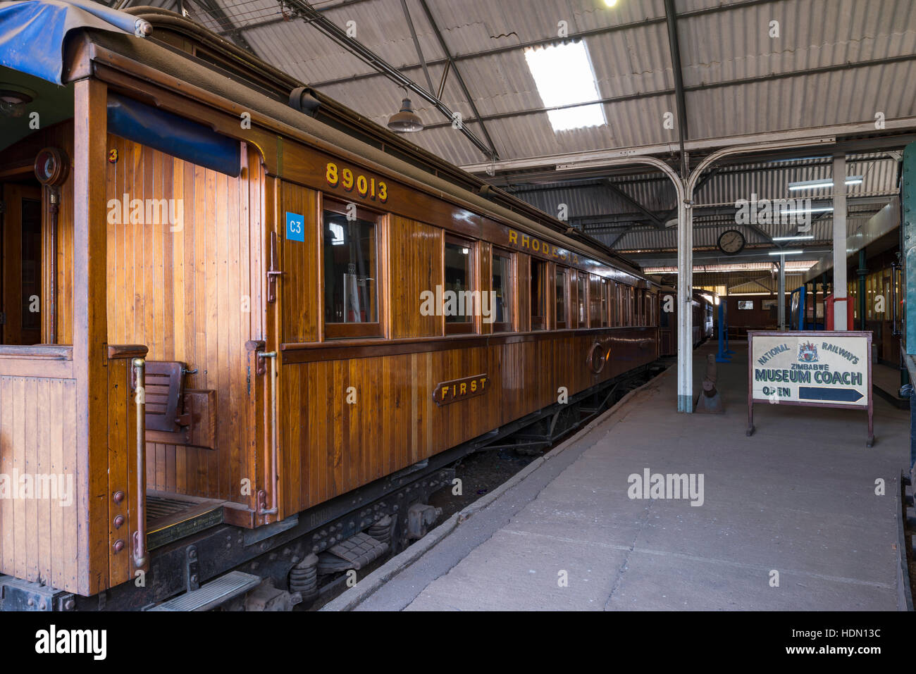 Old trains seen in the railway museum in Bulawayo, Zimbabwe Stock Photo ...