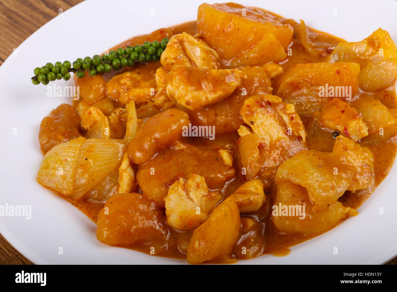 Thai traditional penang curry with chicken and spices Stock Photo - Alamy