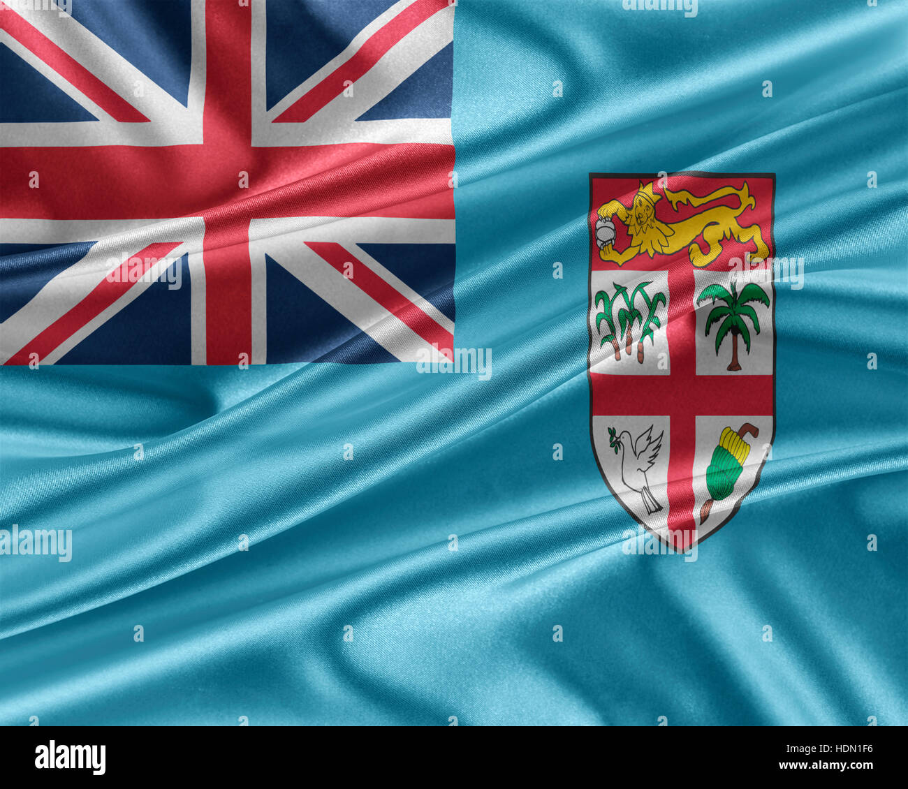 Fiji flag with a glossy silk texture Stock Photo - Alamy