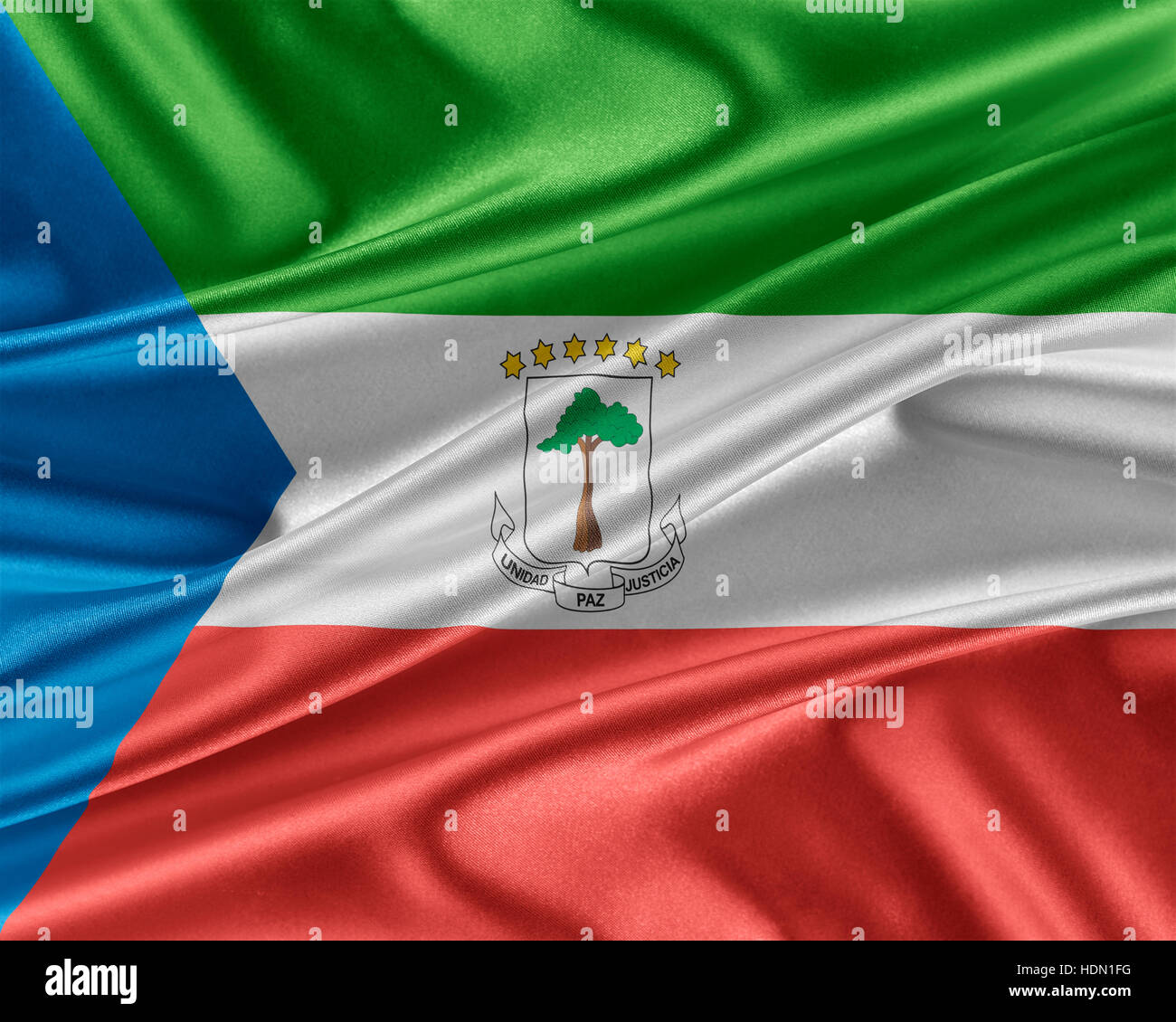Equatorial guinea silk flag hi-res stock photography and images - Alamy