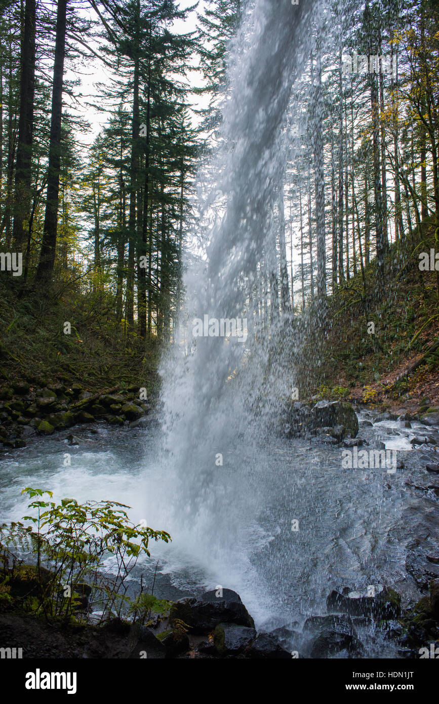 View from underneath a waterfall Stock Photo - Alamy
