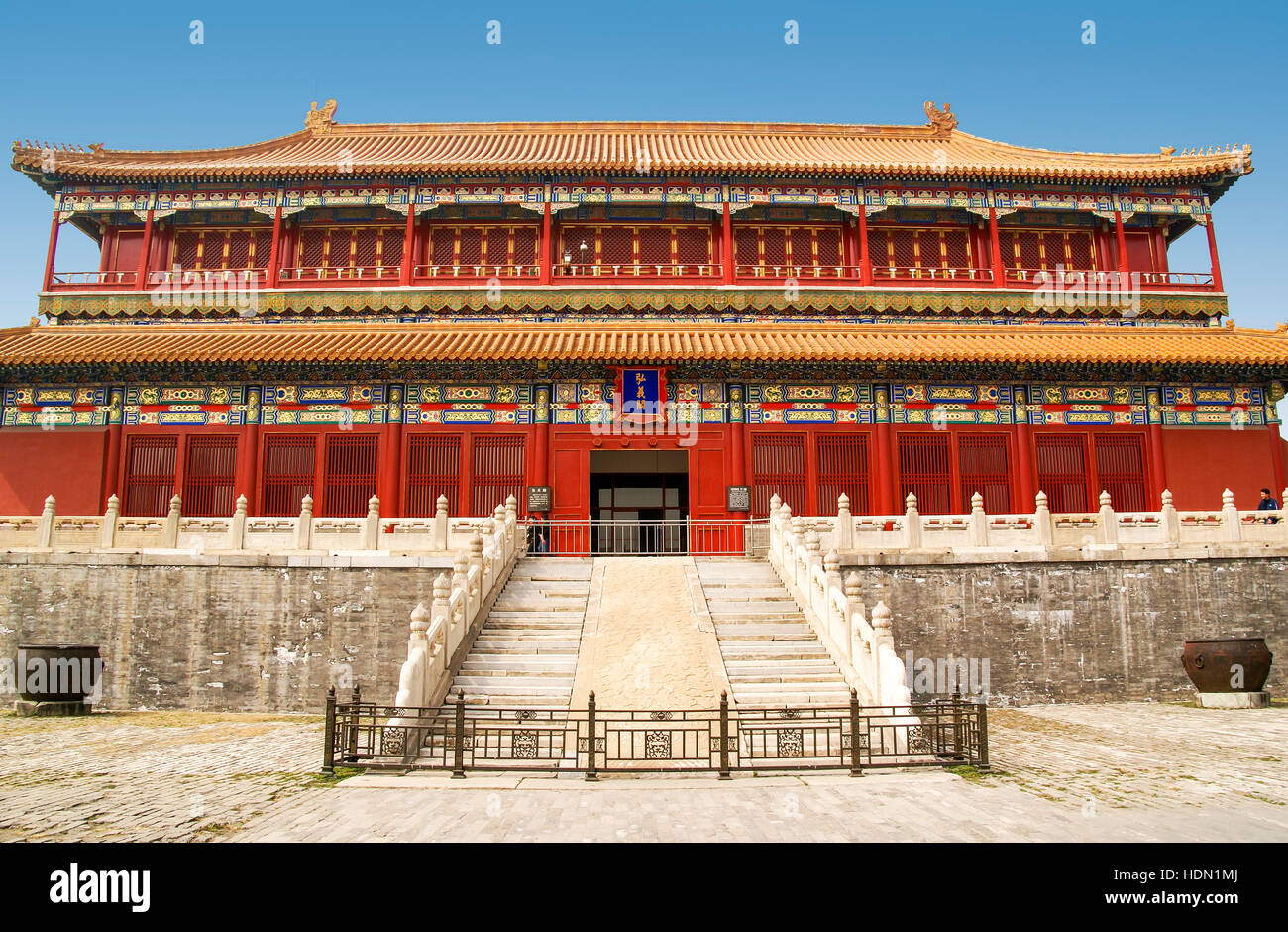 One of the beautifully restored structures in the Forbidden City ...