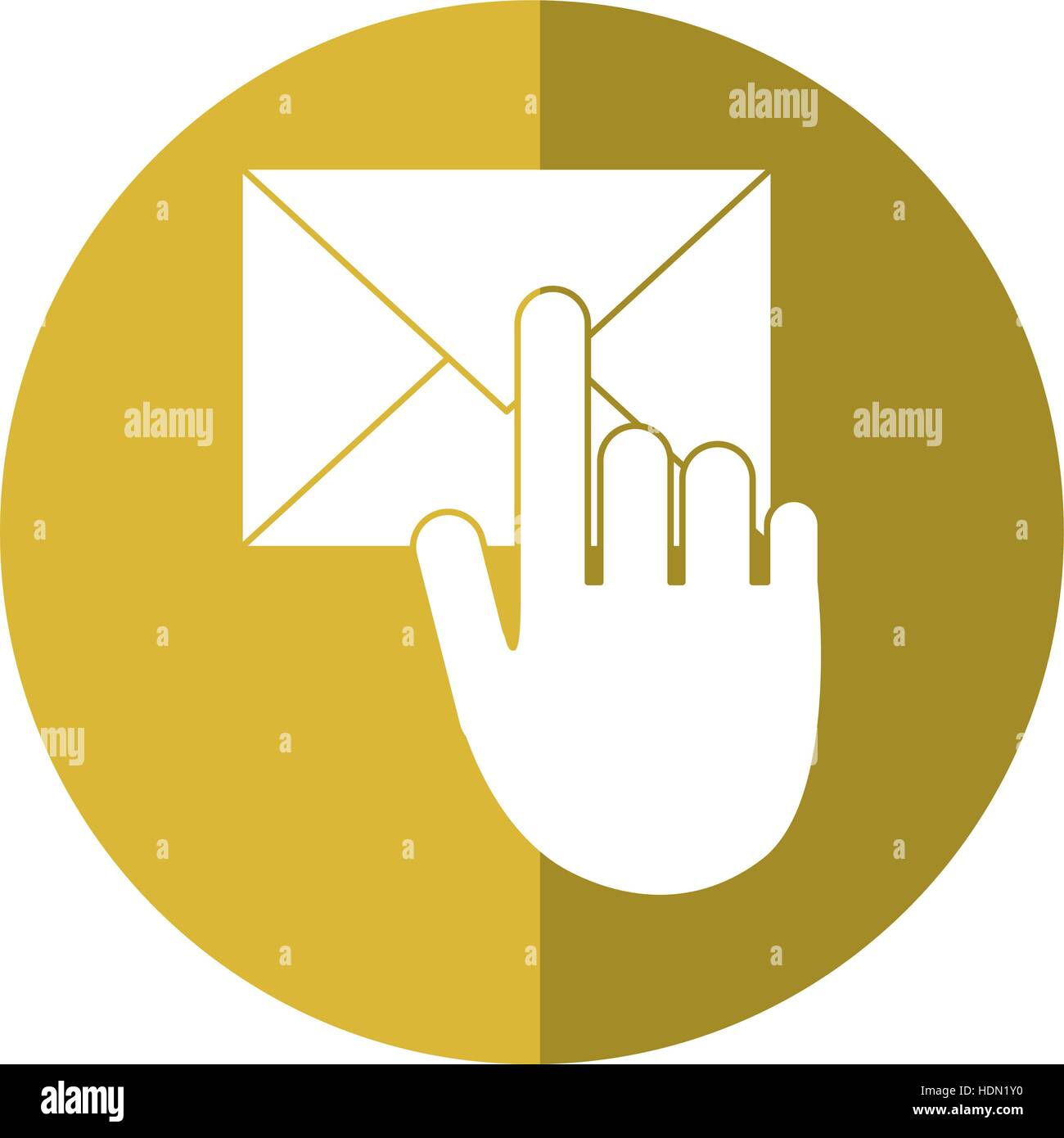 hand touch envelope email message shadow Stock Vector Image & Art - Alamy
