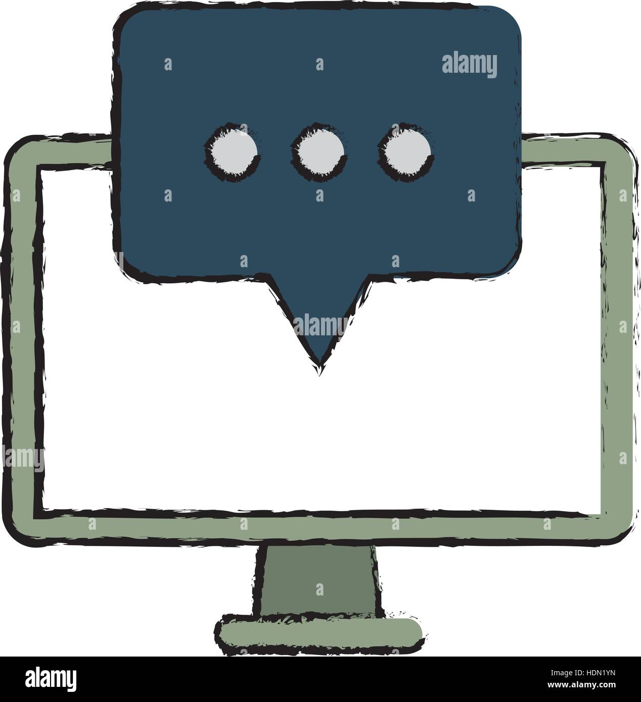 computer communication message bubble speak sketch Stock Vector Image ...