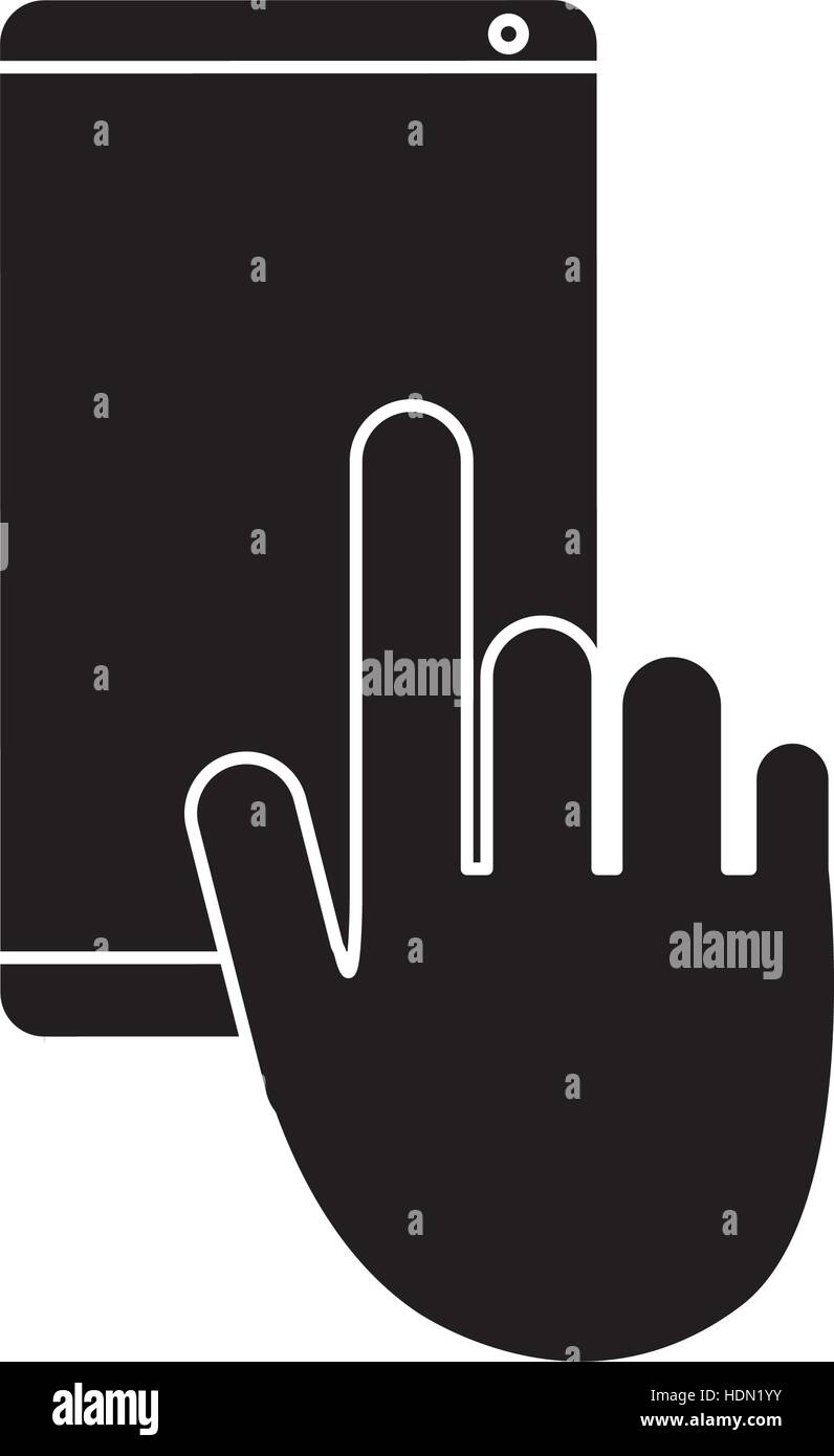 hand touch mobile phone chat talk pictogram Stock Vector Image & Art ...