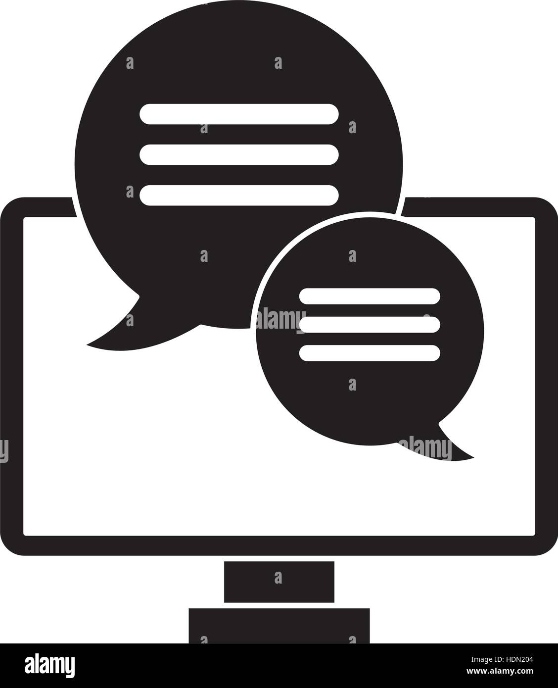 computer conversation communication bubble speech pictogram Stock ...