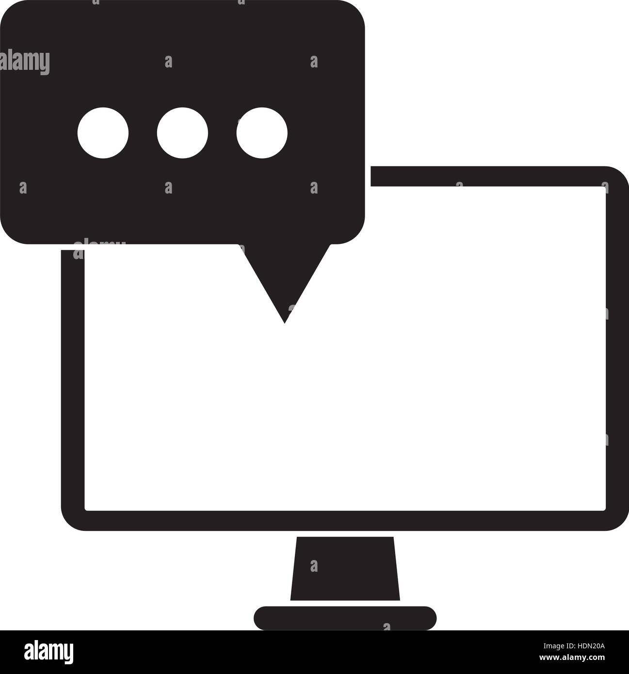 computer communication message bubble speak pictogram Stock Vector ...