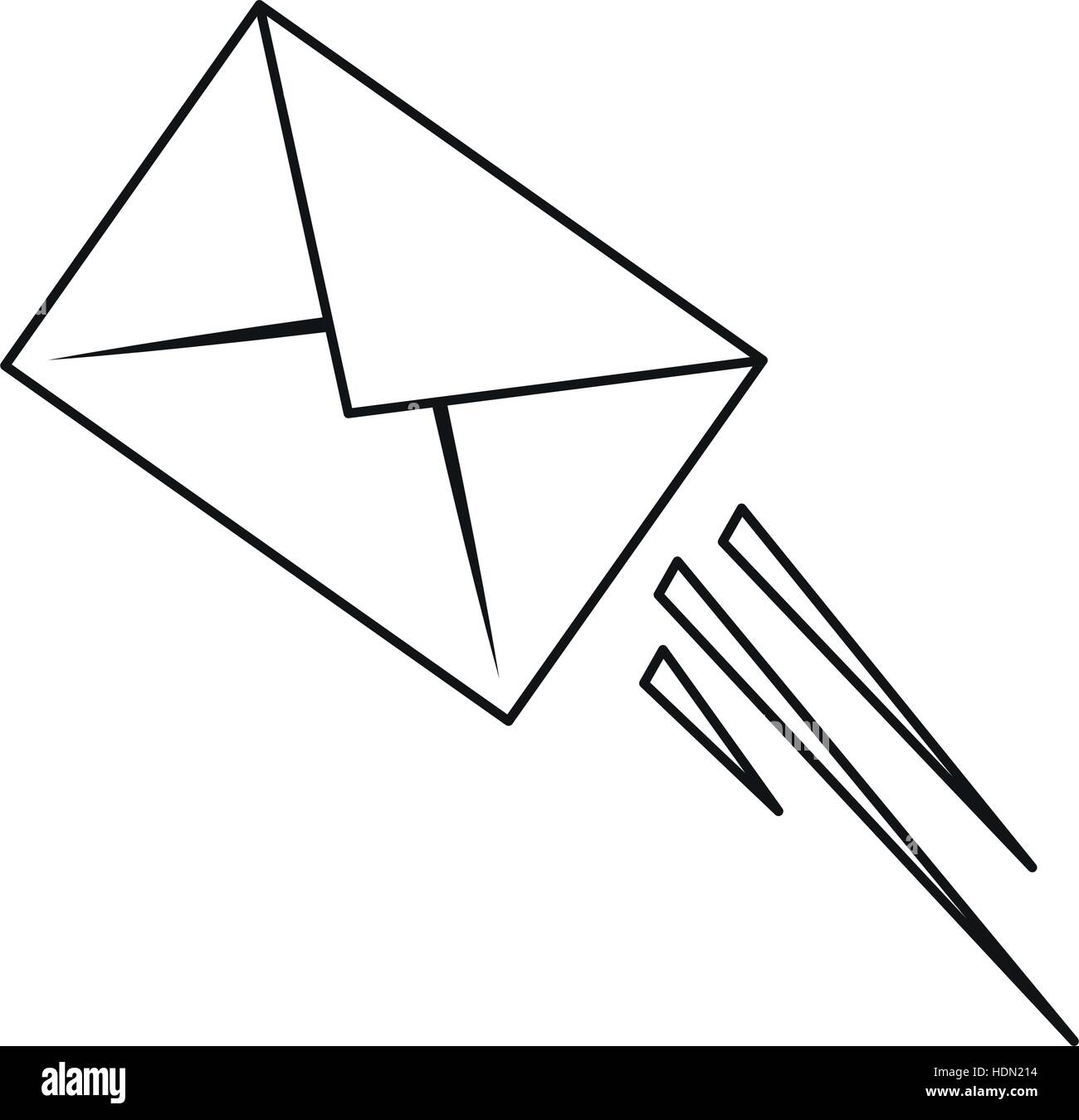 express mail email envelope outline Stock Vector Image & Art - Alamy