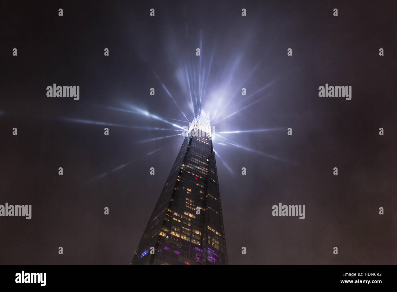 London, UK. 13th December, 2016. The Shard Christmas Lights. The ...