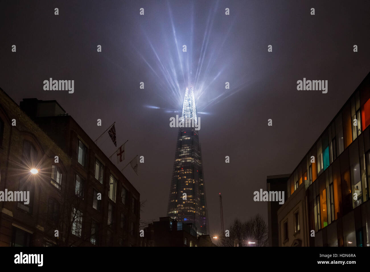 London, UK. 13th December, 2016. The Shard Christmas Lights. The ...