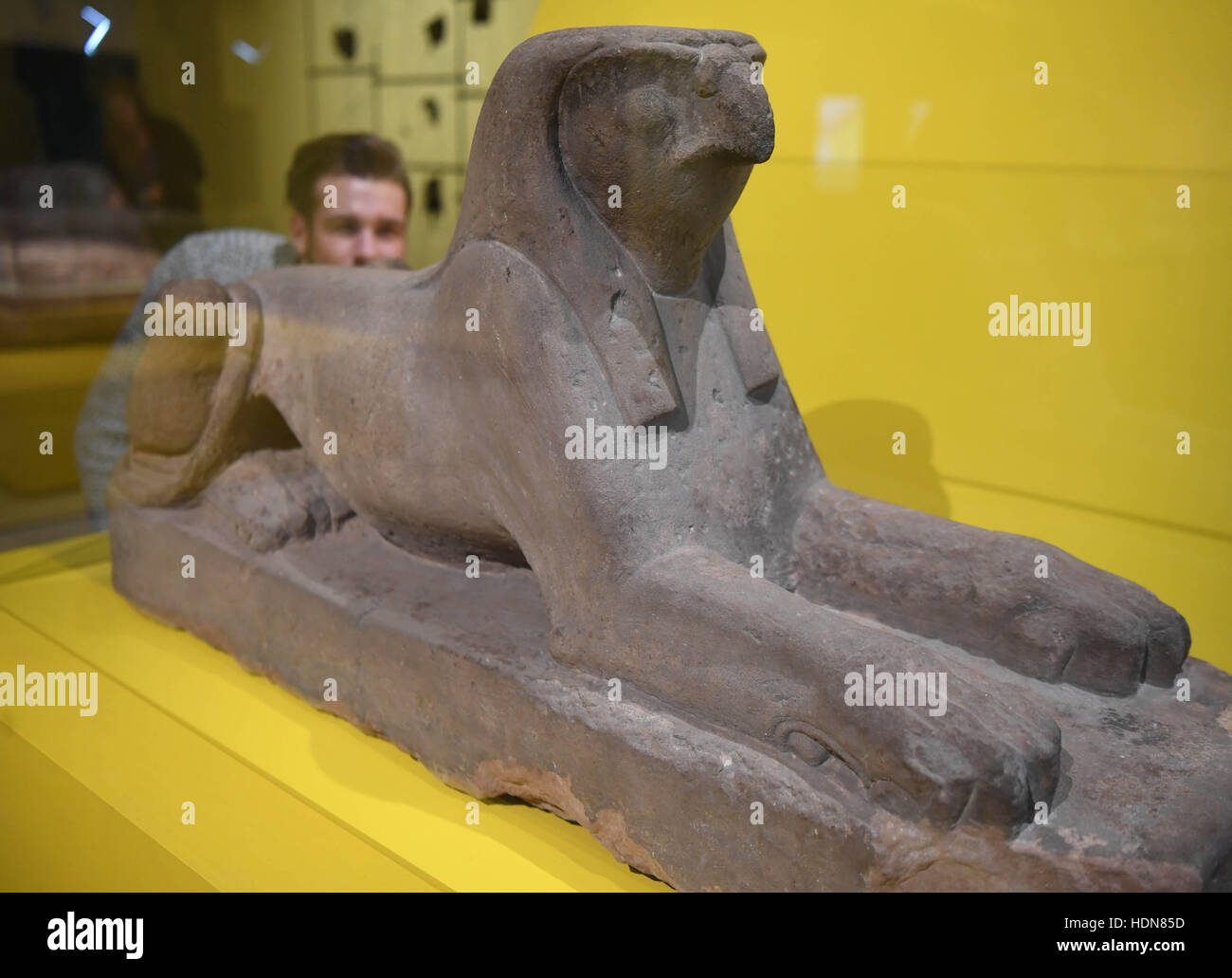 Karlsruhe, Germany. 13th Dec, 2016. An Egyptian sphinx statue (1279 ...