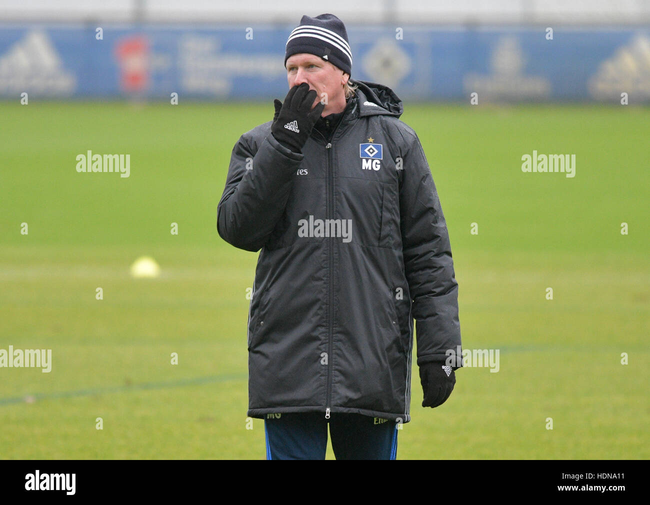Hamburg's coach Markus Gisdol, photographed at the training grounds of ...